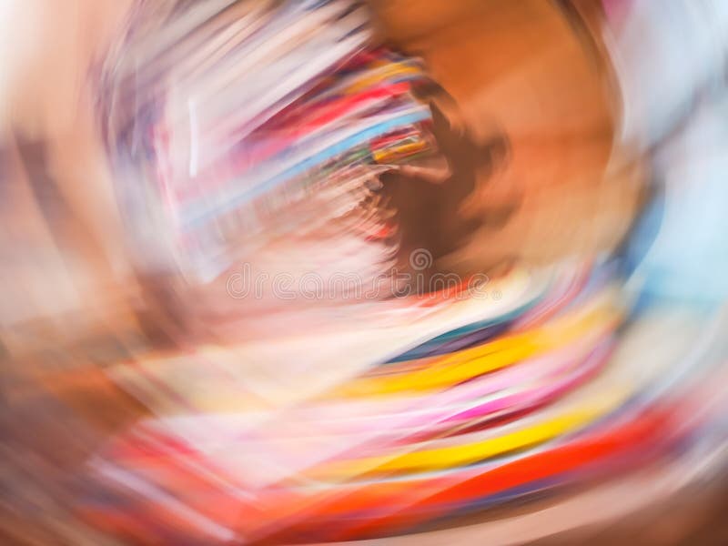 Blurred Books in the Bookshelf at the Public Library Stock Illustration ...