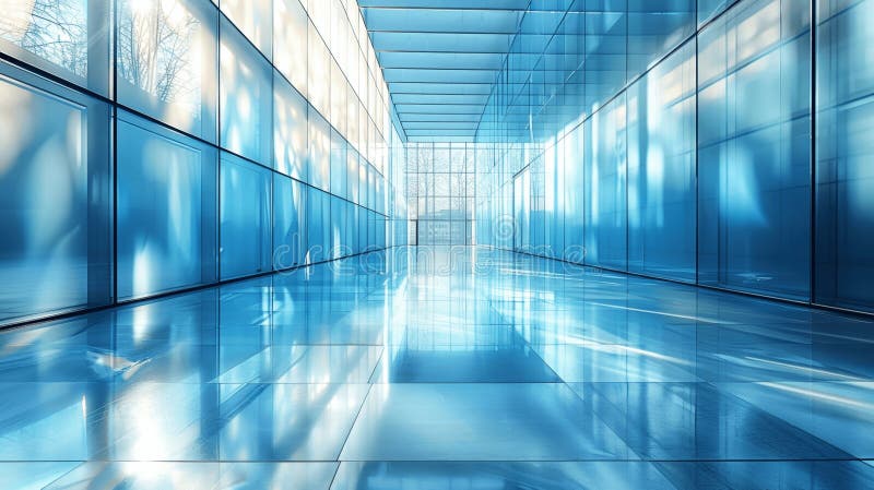 Abstract Blurred Glass Building Interior with Light Effects Modern ...