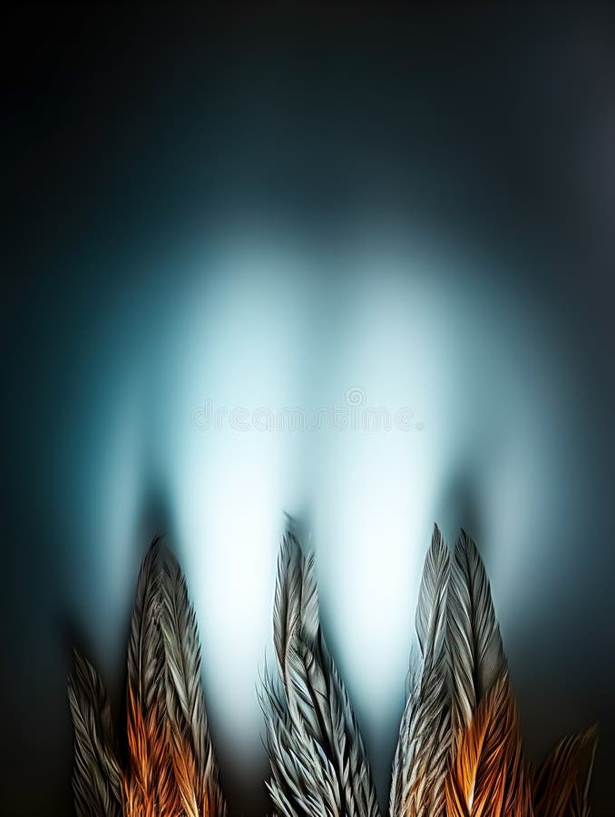 Abstract Blurred Gradient Background with Wild Bird Feathers. Stock ...