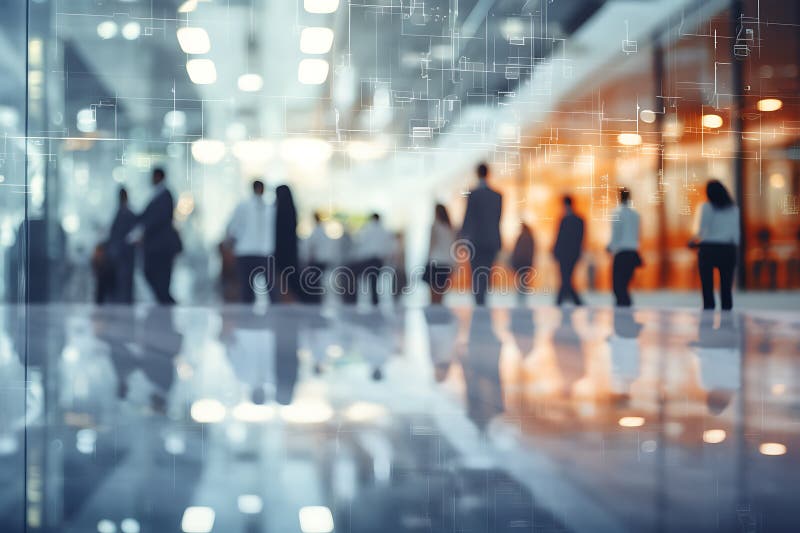 Abstract Blurred Image of Business People in the Lobby of a Modern ...