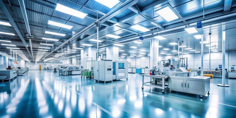 Abstract Blurred Interior of Factory Hall Stock Illustration ...