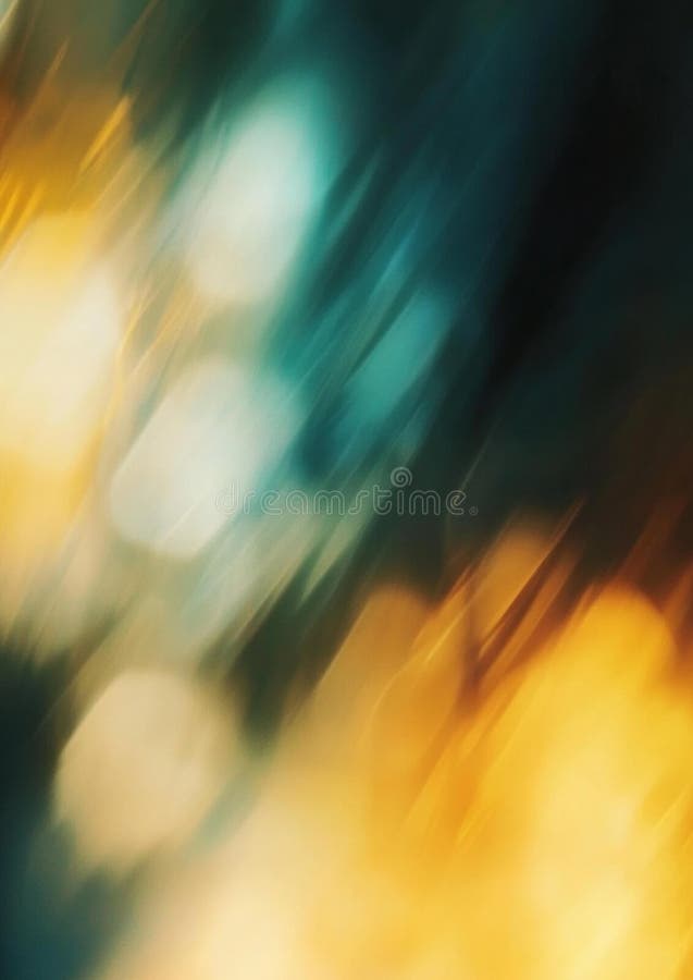 Abstract Blurred Lights in Yellow and Teal Tones Stock Illustration ...