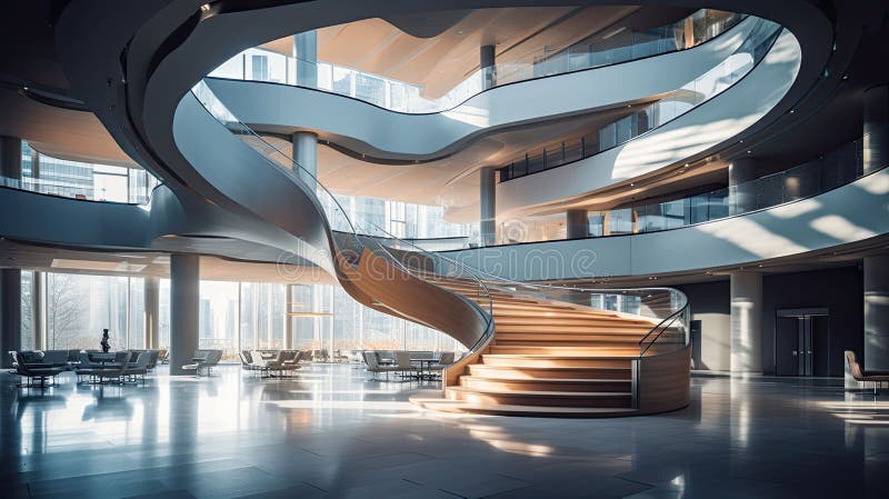 Abstract Blurred Modern Building Interior Stock Illustration ...