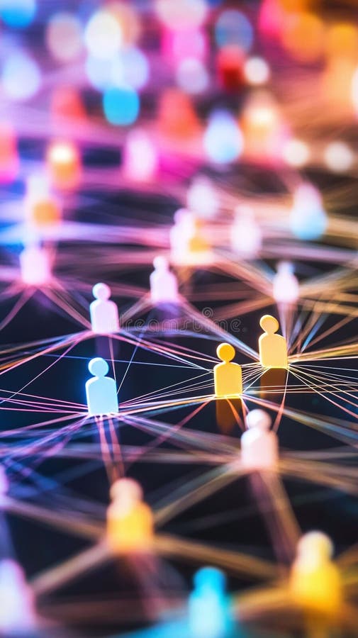 Abstract Blurred Networking Concept Showing Diverse Avatars Connected ...