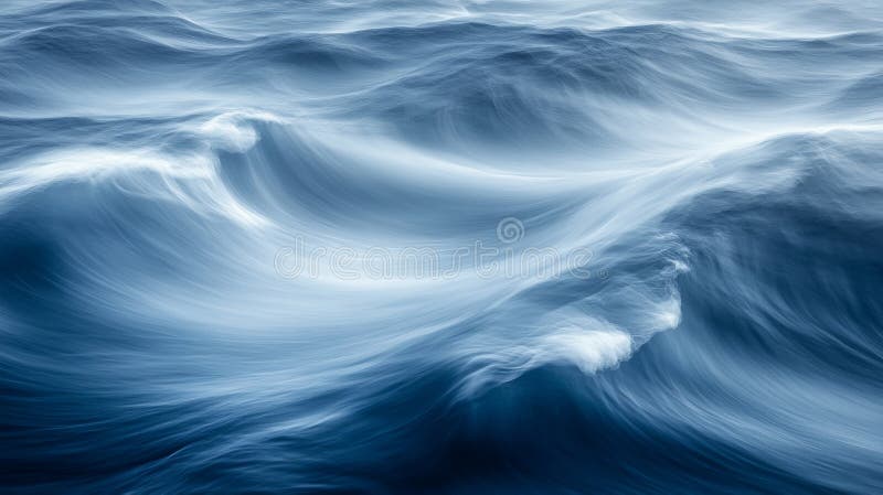 Abstract Blurred Ocean Waves with Motion and Depth Stock Illustration ...