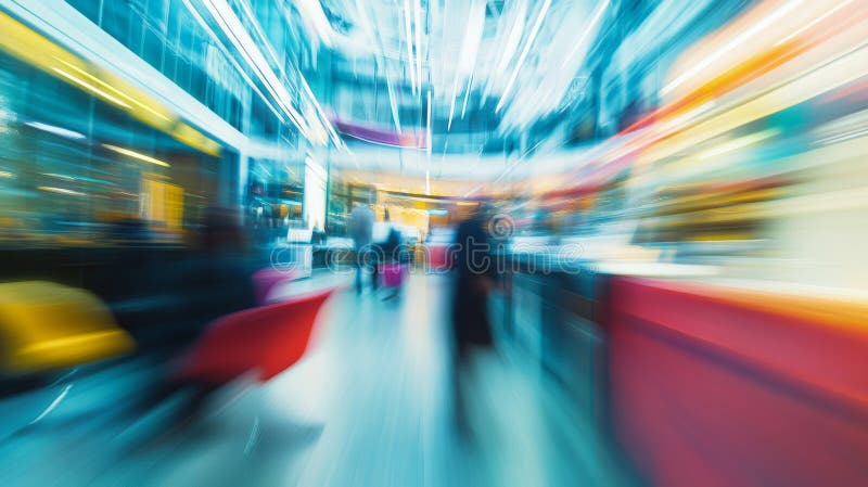 Abstract Blurred Office Background with Colors and Shapes Evoking a ...