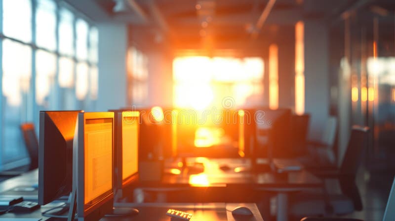 Abstract Blurred Office Background with Minimalist Design Elements ...