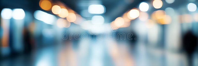 Abstract Blurred Office Building Hallway, Modern Business Interior with ...