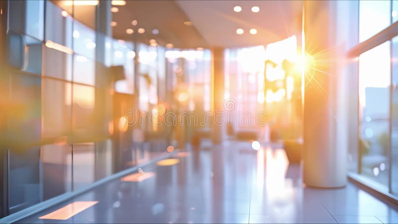 Abstract Blurred Office Interior Room. Blurry Working Space. Defocused ...