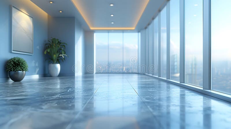 Abstract Blurred Office Interior Room, Empty Architecture Room Interior ...