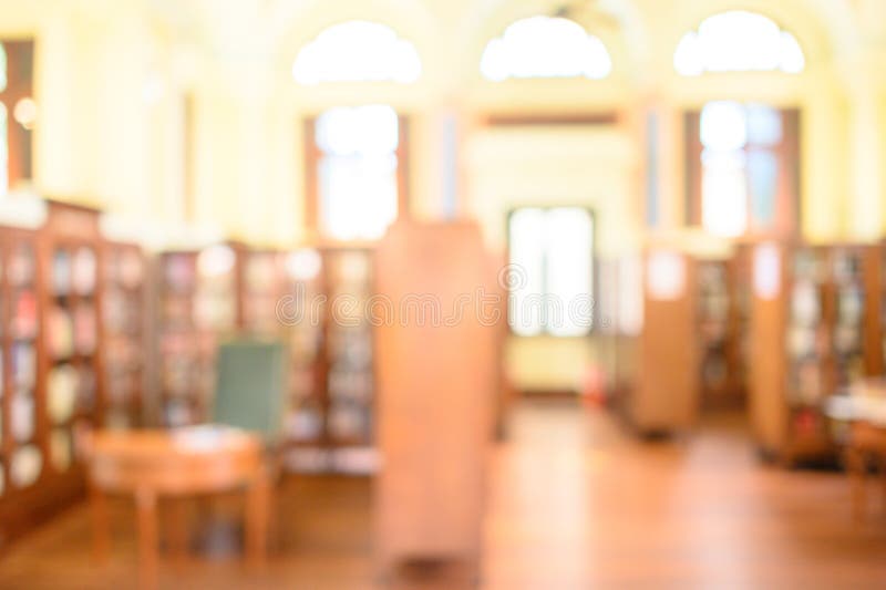 Abstract Blurred Public Library Interior Background Stock Image - Image ...