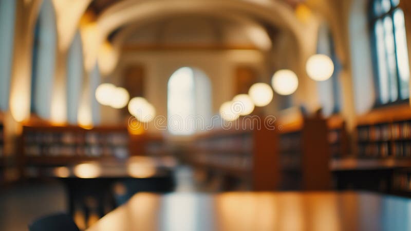 Abstract Blurred Public Library Interior Space. Stock Photo - Image of ...