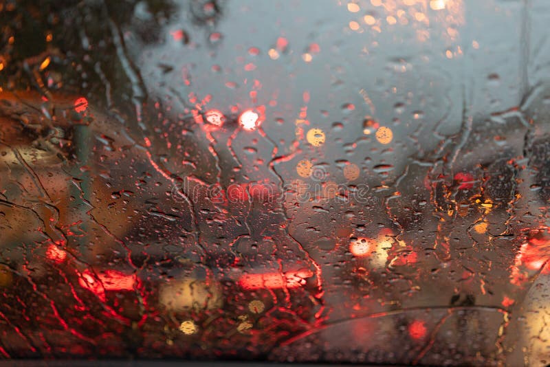 Rain Wet Hot Rod Car Tail Light and Rear Fender Stock Photo - Image of ...