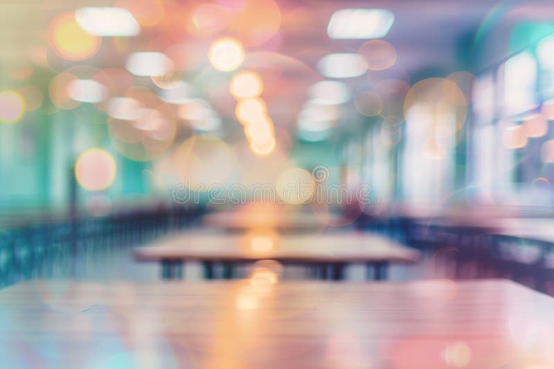 Abstract Blurred School Background, Focused on Classroom and Learning ...