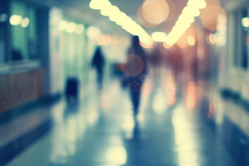 Abstract Blurred School Background, Focused on Classroom and Learning ...