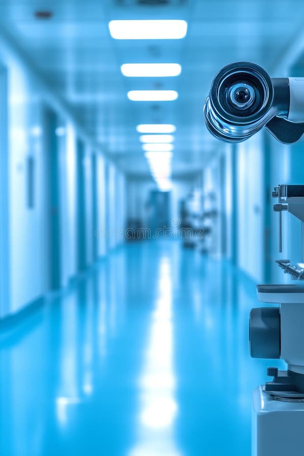 Abstract Blurred Science Laboratory Interior, Defocused Background ...