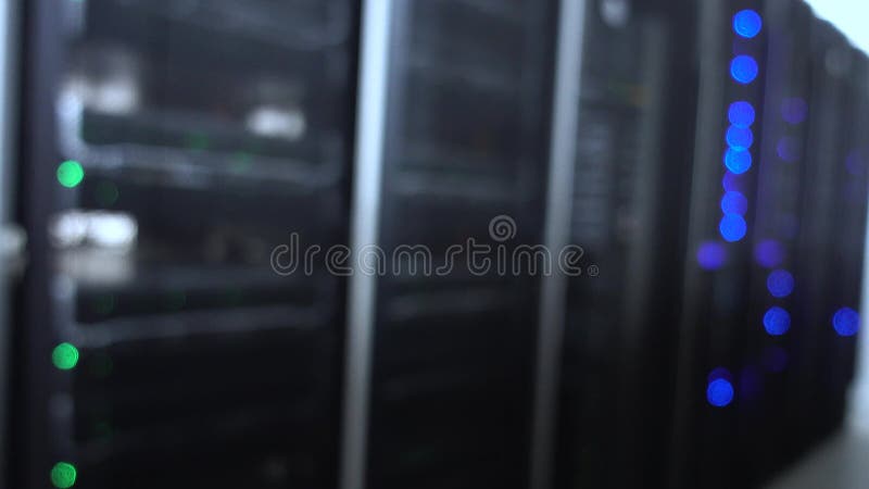 Blurred Abstract Server Room. Animation Datacenter. Futuristic ...