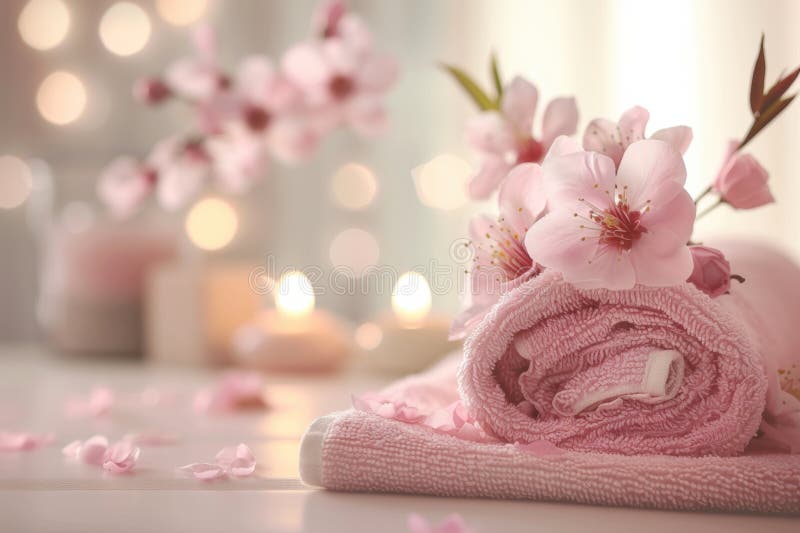 Abstract Blurred Spa and Salon Background in Soft Pastel Pink Tones ...