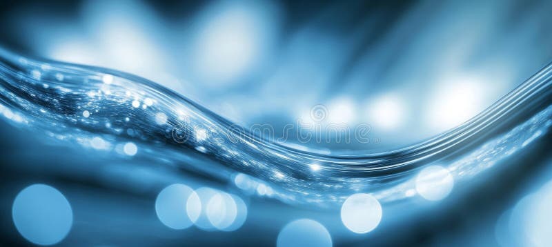 Abstract Blurred Technology Background, Fluid Wavy Lines, Network ...