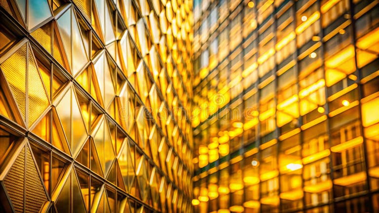 Abstract Blurred Yellow Architectural Pattern Modern Building Design ...