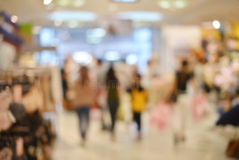 Abstract Blurry Background of Retail Shops in Shopping Mall Stock Image ...