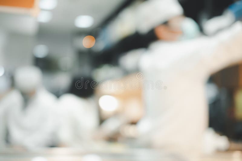 Abstract Blurry Japanese Chef Preparing Food Stock Photo - Image of ...