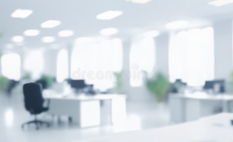 Abstract Blurry Office Interior Background, Spacious Modern Corporate ...