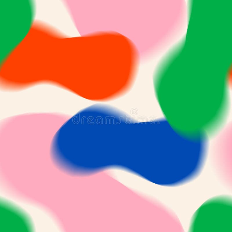 Abstract Blurry Organic Shapes Pattern. Modern Colorful Background with ...