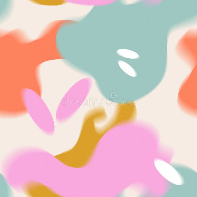 Abstract Blurry Shapes Pattern. Modern Colorful Background with Grainy ...