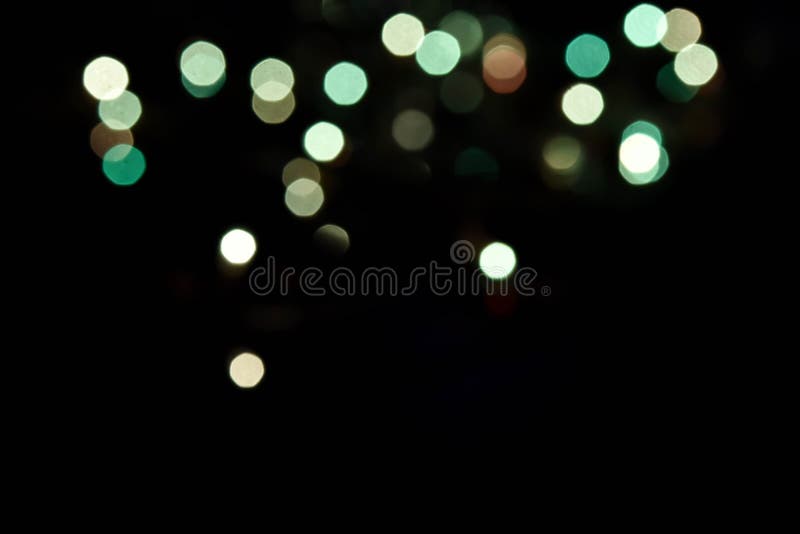 Abstract Blurry Small Light and Dots Glowing in the Dark Night ...