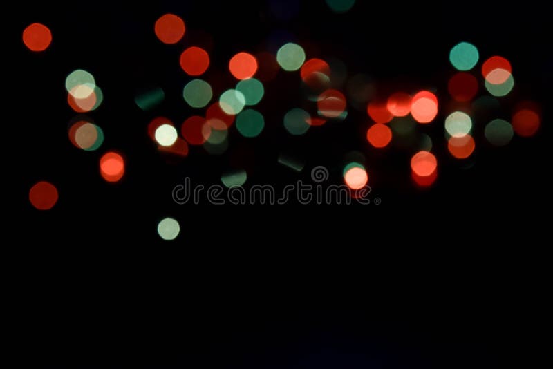 Abstract Blurry Small Light and Dots Glowing in the Dark Night ...