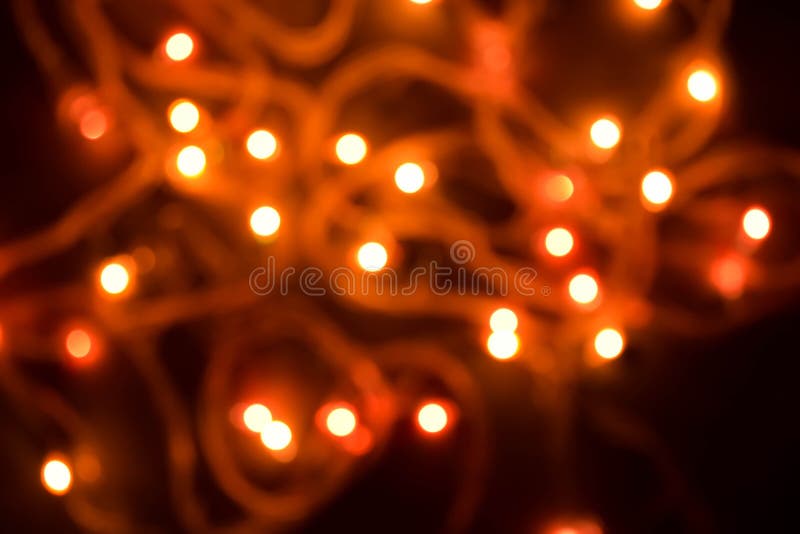 Abstract Blurry Small Red Light and Dots Glowing in the Dark Night ...