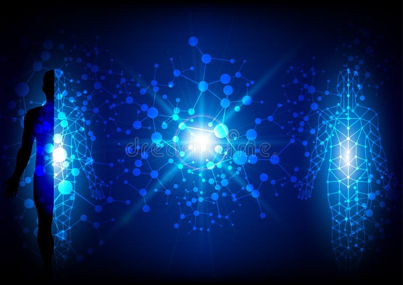 Abstract Body with Mesh on Blue Background. Illustration Stock Vector ...