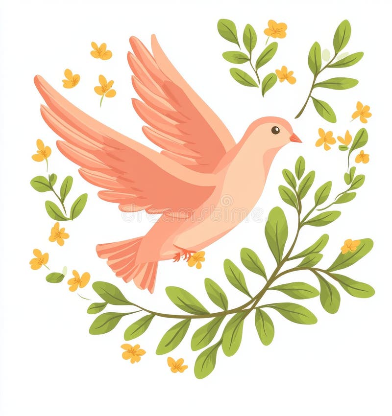 Abstract Boho Birds Silhouette Illustration Featuring Tree Branch Stock ...