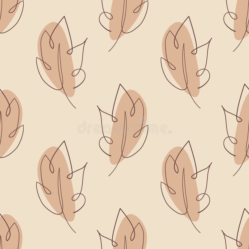 Abstract Boho Plants Seamless Pattern Neutral Design Stock Vector ...