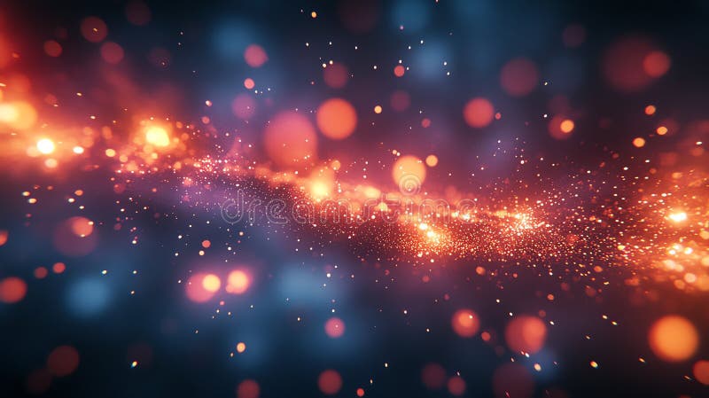 Abstract Bokeh Background with Warm and Cool Tones, Featuring Glowing ...