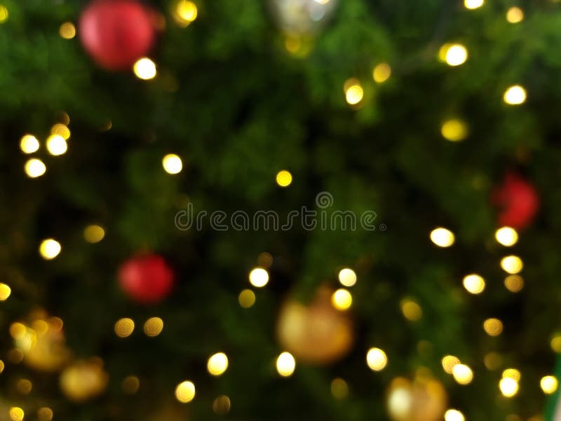 Abstract Bokeh Blur Light Orange and White Glowing Flare Christmas Tree ...