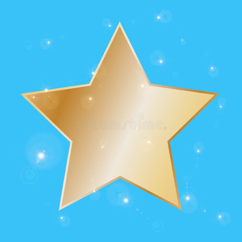 Abstract Bokeh Gold Star on Blue Background Stock Illustration ...