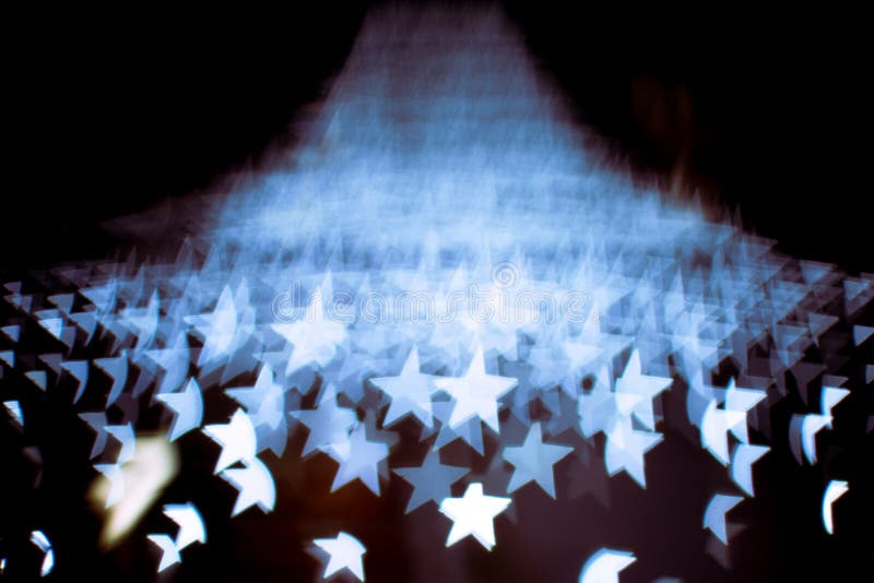 Abstract Bokeh and Lens Flare Pattern in Star Shape with Vintage Filter ...