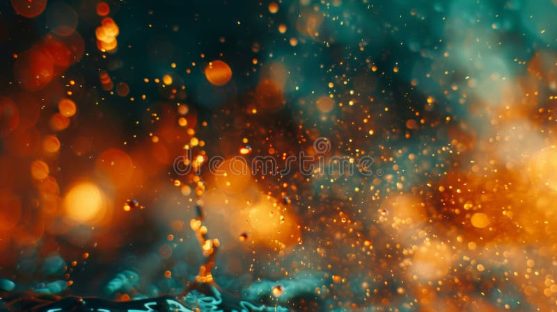 Abstract Bokeh Lights Backdrop: Orange & Teal Sparkle Texture ...