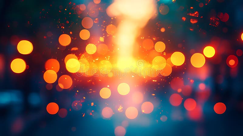 Abstract Bokeh Lights Background Glowing Orbs Floating Light Festive ...