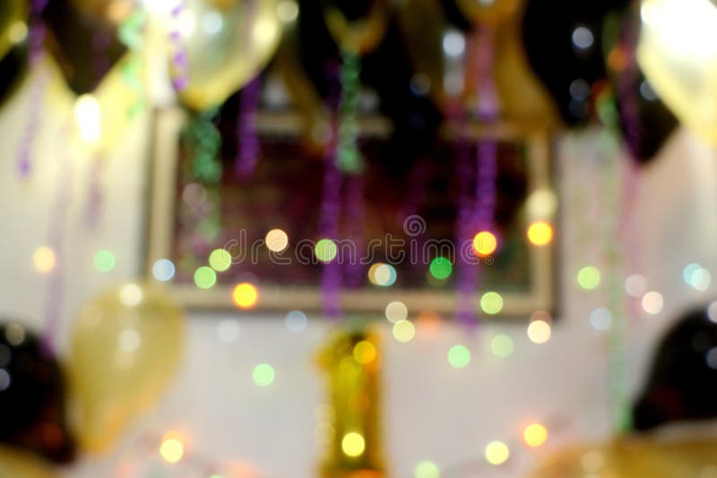 Abstract Bokeh Lights in Birthday Party Background, Blurred Background ...