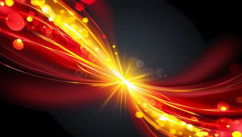 Abstract Bokeh Lights in Red & Yellow on Black Background. Vibrant ...