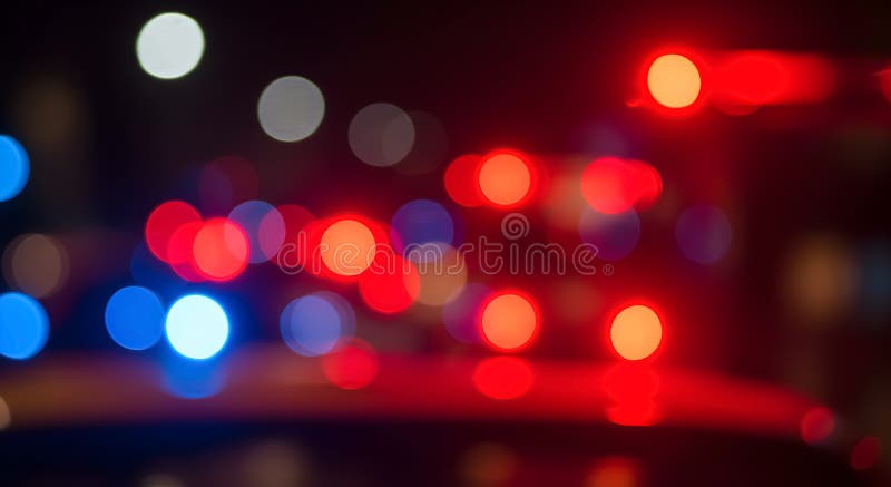 Abstract Bokeh Police Car Emergency Lights, Red and Blue Defocused ...