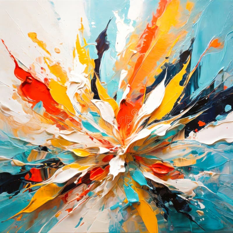 Abstract Bold Brush Strokes Art Painting Texture. Impasto Background ...