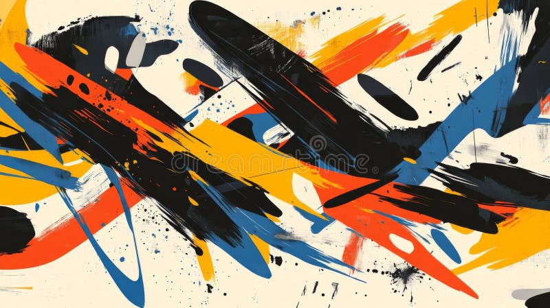 Abstract Bold Strokes of Color and Texture Stock Illustration ...