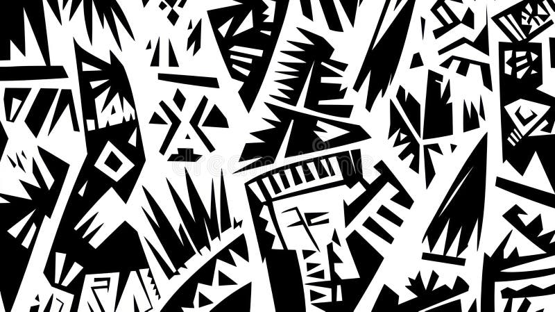 Abstract, Bold, Tribal Pattern Design Stock Illustration - Illustration ...