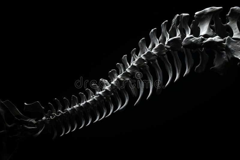Abstract Bones Spine on Black Background Stock Illustration ...