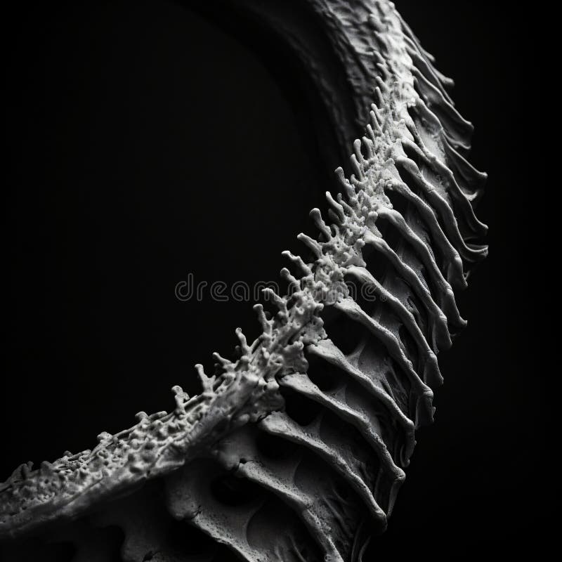 Abstract Bones Spine on Black Background Stock Illustration ...