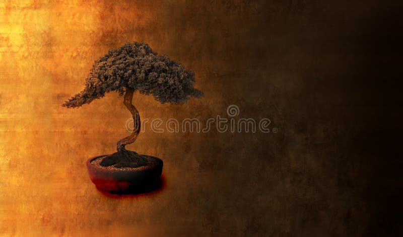 Abstract Bonsai Wisdom Background Stock Illustration - Illustration of ...